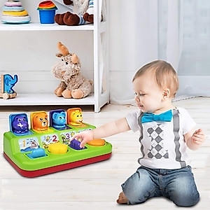 Playkidz Baby Pop Up Toy, Toddler Music Cause & Effect Toys, Interactive Animal Sounds, 10 Month Old Baby -1 Year Old boy & Girl