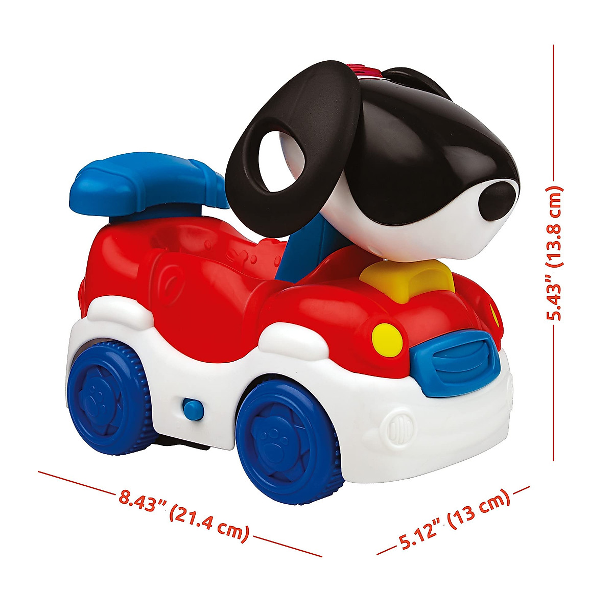 Kiddolab Remote Control Car for Toddlers & Dog Interactive Toy with Straight Driving Car Mode, Wobbling Doggy Mode - Fun Musical Toys with Lighted Eyes for Boys & Girls 18 Months Old & Above