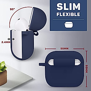 MILPROX Case Compatible for Airpods 3 Case - Soft Silicone Protective Skin Cover with Keychain/Strap, Front LED Visible, Shockproof Slim Cases Compatible for Airpod 3rd Generation