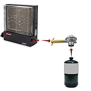 MENSI Update Version 1LB Propane Regulator for Grill with 3/8" Female Flare Adapter Convert to Throwaway Cylinder with 2" Long Shaft