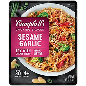 Campbell's Cooking Sauces, Sesame Garlic, 11 Oz Pouch (Case of 6)