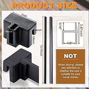 14 Pcs File Cabinet Rails Set 1/2 Drawer Sides File Rails Hanging File Rail Clips PVC Storage File Folder Plastic Clips for File Drawer Holder Organizer (Plastic)