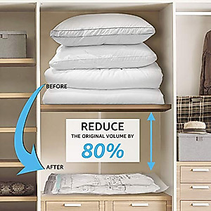 Rainbow Craft 24-PACK Vacuum Storage Bags for Cloths Space Saver Vacuum Bags for Blanket Including 2pc X-Jumbo, 5pc Jumbo, 4pc Large, 4pc Medium&9pc Hand Roll Cloth Bags - with FREE Pump