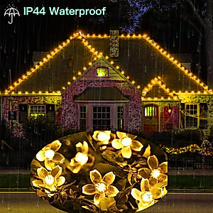 FULLBELL Fairy Lights Christmas Decorations Flower String Lights Home Decor 33 Feets 100 LED Memory Indoor Outdoor String Lights Fairy Lights Fairy Lights for Bedroom(Warm White)