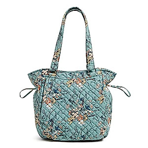 Vera Bradley Women's Cotton Glenna Satchel Purse, Sunlit Garden Sage - Recycled Cotton, One Size