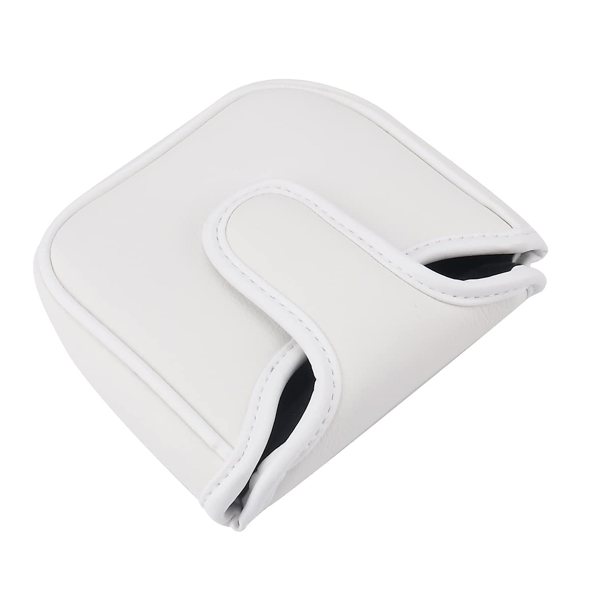 HISTAR Magnetic Closure Golf Square Mallet Shaped Putter Cover (White, Faux Leather) for Scotty Cameron, Universal Fit