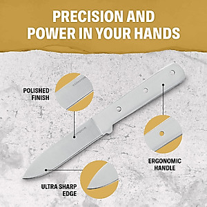 Condor Tool & Knife Kephart Blade Blank - 1075 High Carbon Steel Knife Blanks with a Polished Finish - Fixed Blade Knife Blanks for Knife Making - Product is Sold Without Sheath - 4.5 in Blade - 3.5oz