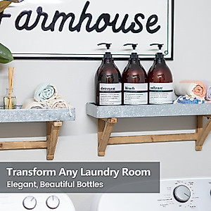 Liquid Laundry Detergent Dispenser (2 Pack), Decorative 67oz PET Plastic Bottles for Laundry Detergent, Fabric Softener, and Bleach, Laundry Soap Dispenser for Laundry Room Decor and Accessories