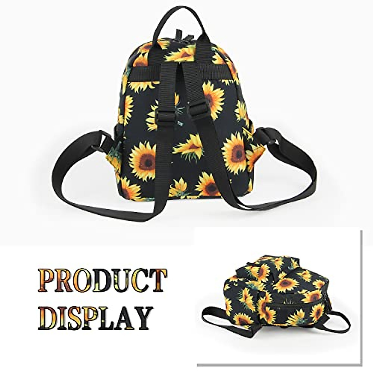 Oweisong Womens Mini Backpack Purse School Backpack for Girls Small Travel Black Backpack Casual Waterproof Shoulder Bag