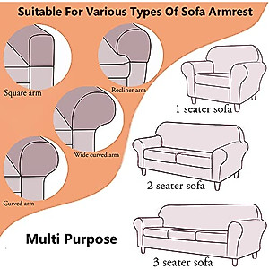 2 Pcs Couch Arm Covers, Stretch Polyester Armchair Slipcover Protector, Scratch Resistant Furniture Protector, Removable Washable Sofa Armrest Protector
