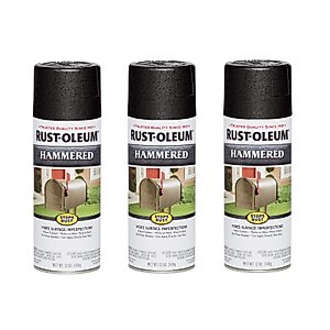 Rust-Oleum 7215830-3PK Stops Rust Hammered Spray Paint, 12 oz, Black, 3 Pack