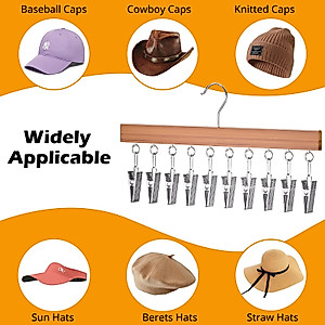 HzTinT Hat Organizer for Baseball Caps, Hat Hanger for Wall & Closet, 360° Swivel, 2 Pack Hat Rack with 10 Traceless Clips for Hat Storage, Fits All Caps & Belts, for Men and Women Gift