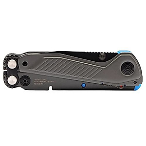 SOG Everyday Daily Solution EDC CRYO D2 Steel Compact Pocket Size Flash MT Multi-Tool, 7 Tools, Stainless-Steel Housing, Urban Gray & Cyan