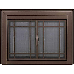 Pleasant Hearth EN-5500 Pleasant Hearth Enfield Glass Firescreen, Small, Burnished Bronze