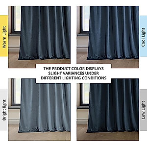 HPD Half Price Drapes Heritage Plush Velvet Grommet Curtains for Bedroom & Living Room 50 X 96, VPYC-161258-96-GR (1 Panel) London Blue