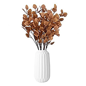 Artflower Artificial Eucalyptus Leaves, Tall Silver Dollar Eucalyptus Leaf Greenery Stems Silk Plastic Plants Fake Eucalyptus Garland Branches for Home Wedding Party Thanksgiving Décor
