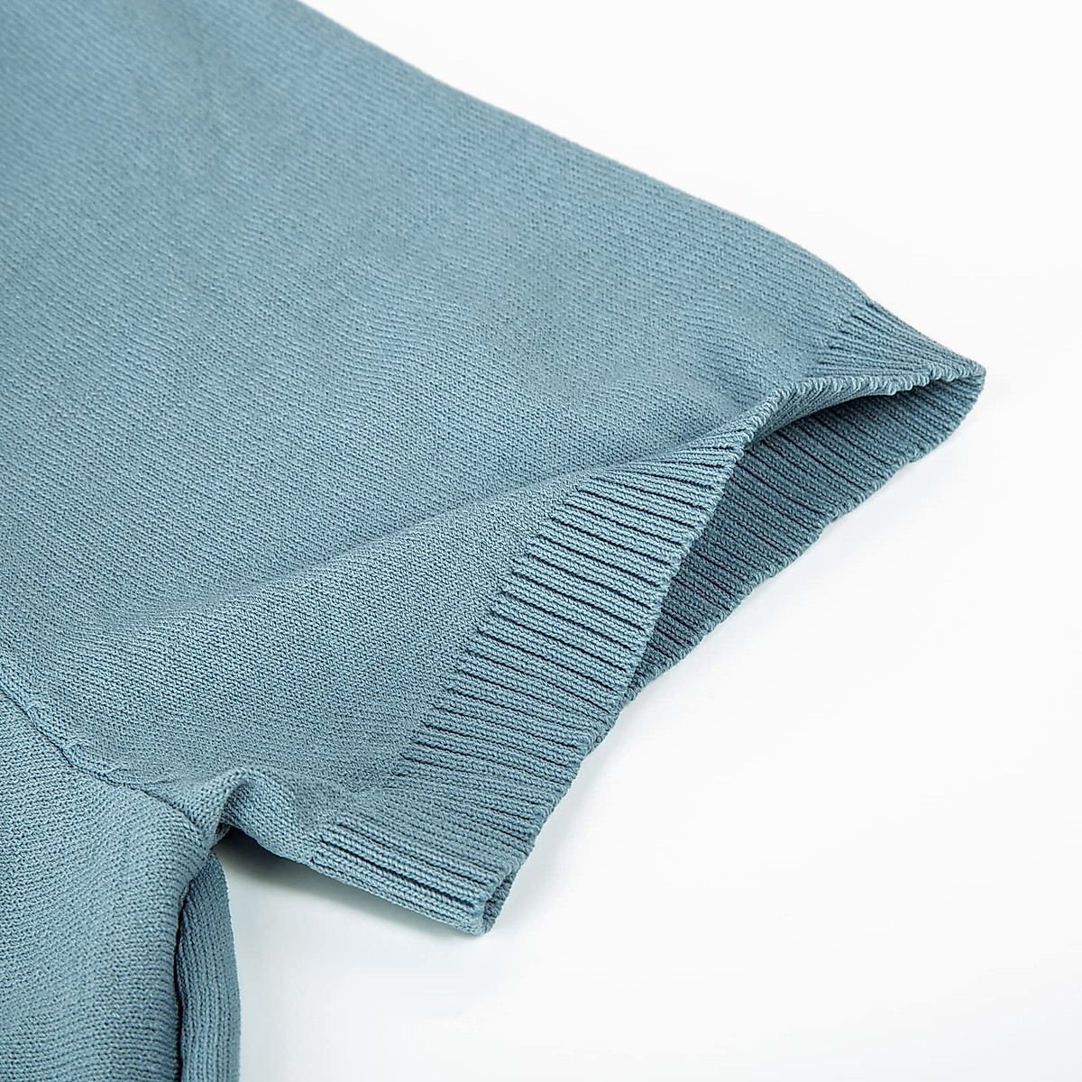 PJ PAUL JONES Knit Polo Shirt Mens Retro 70s Stripes Lapel Collared Knitted Shirts Blue Button Down Italian Knitwear for Summer Golf Bowling XL