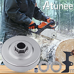 Atunee .325" Sprocket Clutch Drum Rim Kit for Husqvarna 235 235E 240 240E 130 136 137 141 142 Chainsaw Felling Dog Bumper Spike Bearing