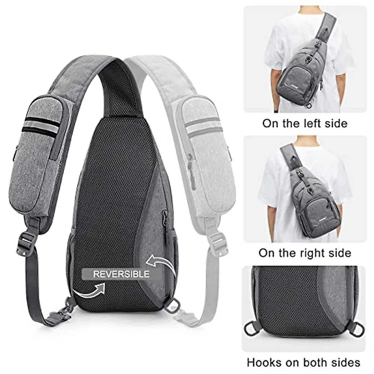 G4Free RFID Sling Bag Crossbody Backpack Small Chest Shoulder Bag Hiking Outdoor