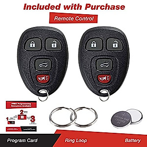 2X KeylessOption Remote Key Fob for GM (15913416, 15194382, OUC60270)