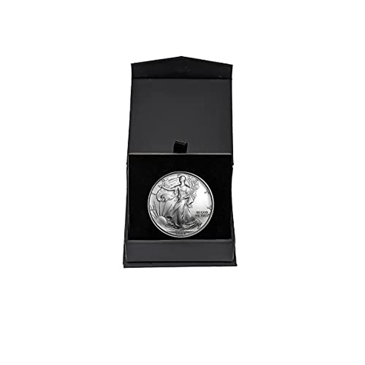 1992 - U.S. Silver Eagle in Plastic Air Tite in Magnet Close Black Gift Box - Gem Brilliant Uncirculated Dollar Uncirculated US Mint