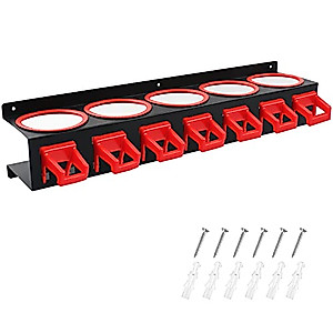 Takuoo Spray Bottle Storage Rack, Spray Bottle Organizer, Spray Bottle Hook, Auto Cleaning Detailing Tools Hanger, Spray Bottle Hook for Wall Mounted, Bottle Hanger with 5 Holes And 7 Hooks