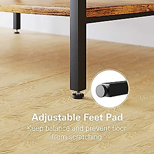 Denkee 5-Tier Bakers Rack for Kitchen with Storage, Industrial Microwave Stand Oven Shelf, Free Standing Kitchen Stand Storage Shelf (23.62 L x 15.75 W x 60.24 H, Rustic Brown)