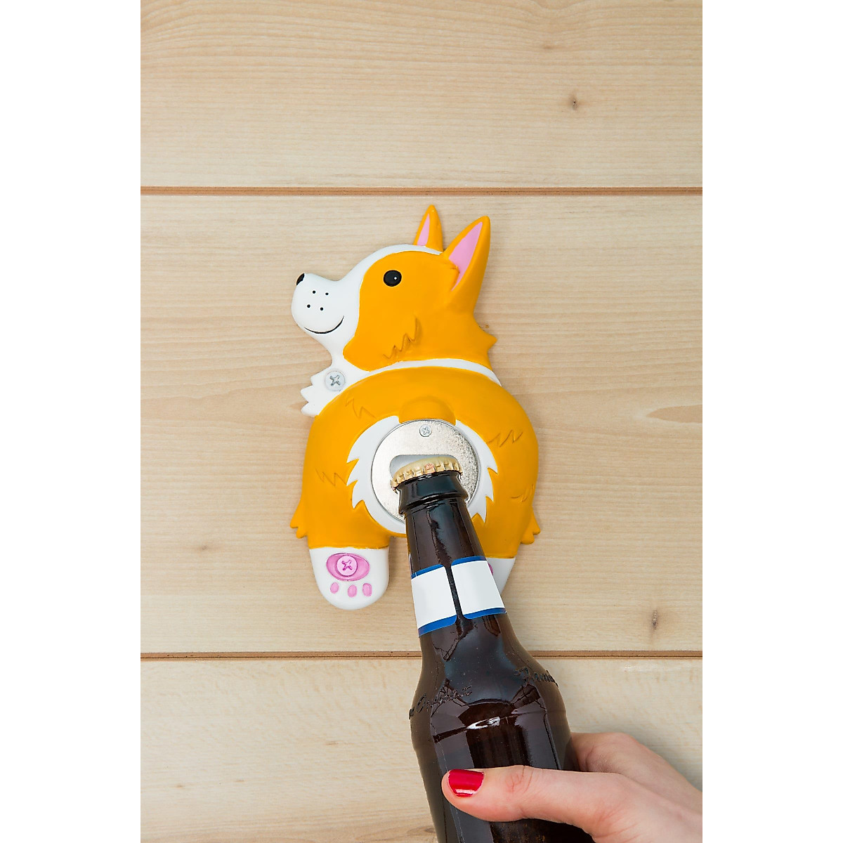 BigMouth Inc Corgi Butt Bottle Opener - Hilarious Beer Bottle Openers - Wall Mount Bottle Cap Opener - Funny Gifts for Adults