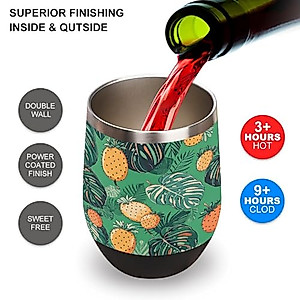 OPTKSNCU 304 Stainless Steel Insulated Cup with Lid, Tropical Scent Print Durable, And Easy to Clean – Ideal for Home, Office, And Gift Giving