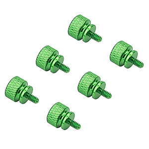 Favordrory 6#-32 Anodized Aluminum Thumbscrews, Computer Case Thumbscrews, Thumb Screws, Green, 10 PCS