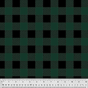 Buffalo Plaid Green Anti-Pill No-Sew Throw Fleece Fabric Kit (50x60)