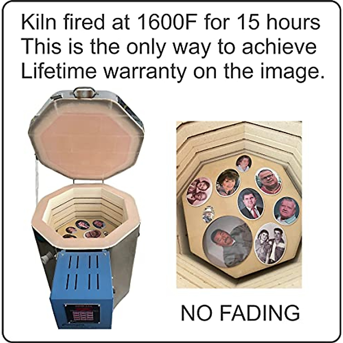 Ceramic Memorial Photo Tile - Oval Picture for headstones. Photo Memorial Plaque. 4.7" x 3.5". Large Size. 100% Weatherproof.