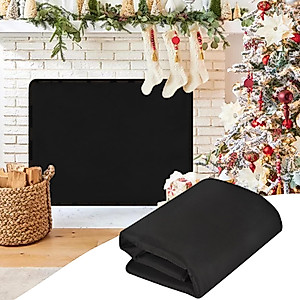 Magnetic Fireplace Cover for Inside Fireplace Stops Heat Loss, Fireplace Blanket Draft Stopper for Winter & Summer, Hot & Cold Air Blocker, Black, 38”W X 31”H Insulated Fireplace Draft Cover