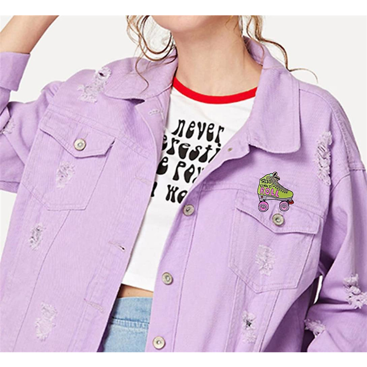 This is how I roll roller skates enamel pin retro skating brooch funny puns Roller Derby badge vaporwave aesthetic 80s kids gift