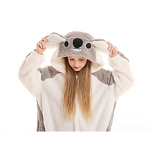 ATOZ Onesie for Kids, Animal Pajamas Halloween Cosplay Costume for Girls Boys, Koala 8-9Y