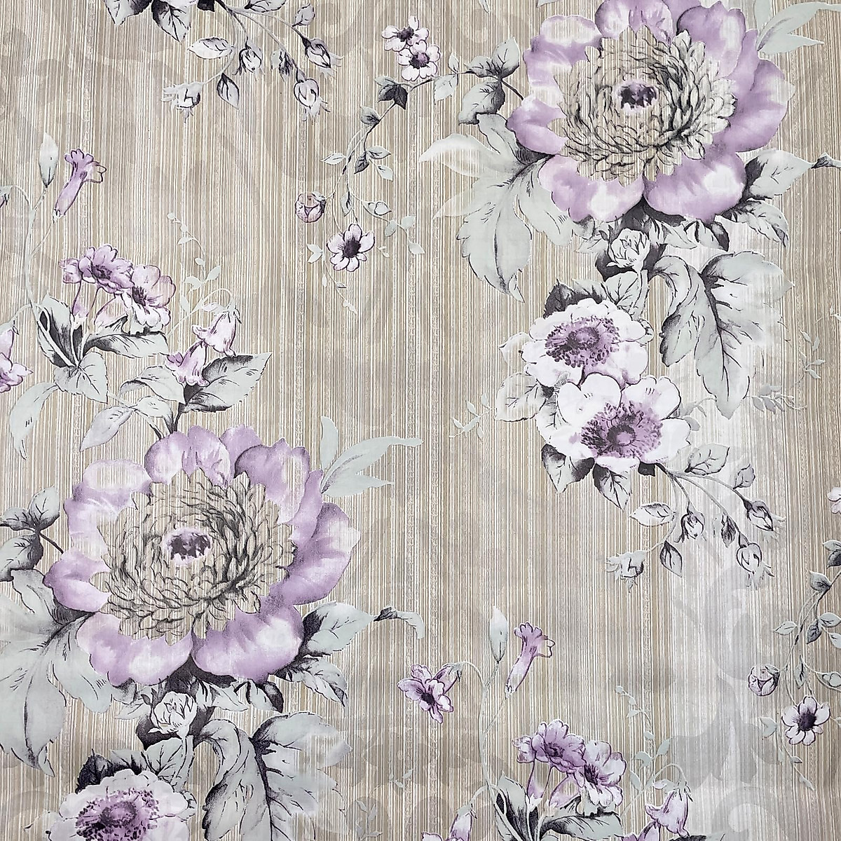 Yifely Vintage Purple Peony Self-Adhesive Kitchen Shelf Drawer Liner Moisture Proof PVC Mat 45x300cm