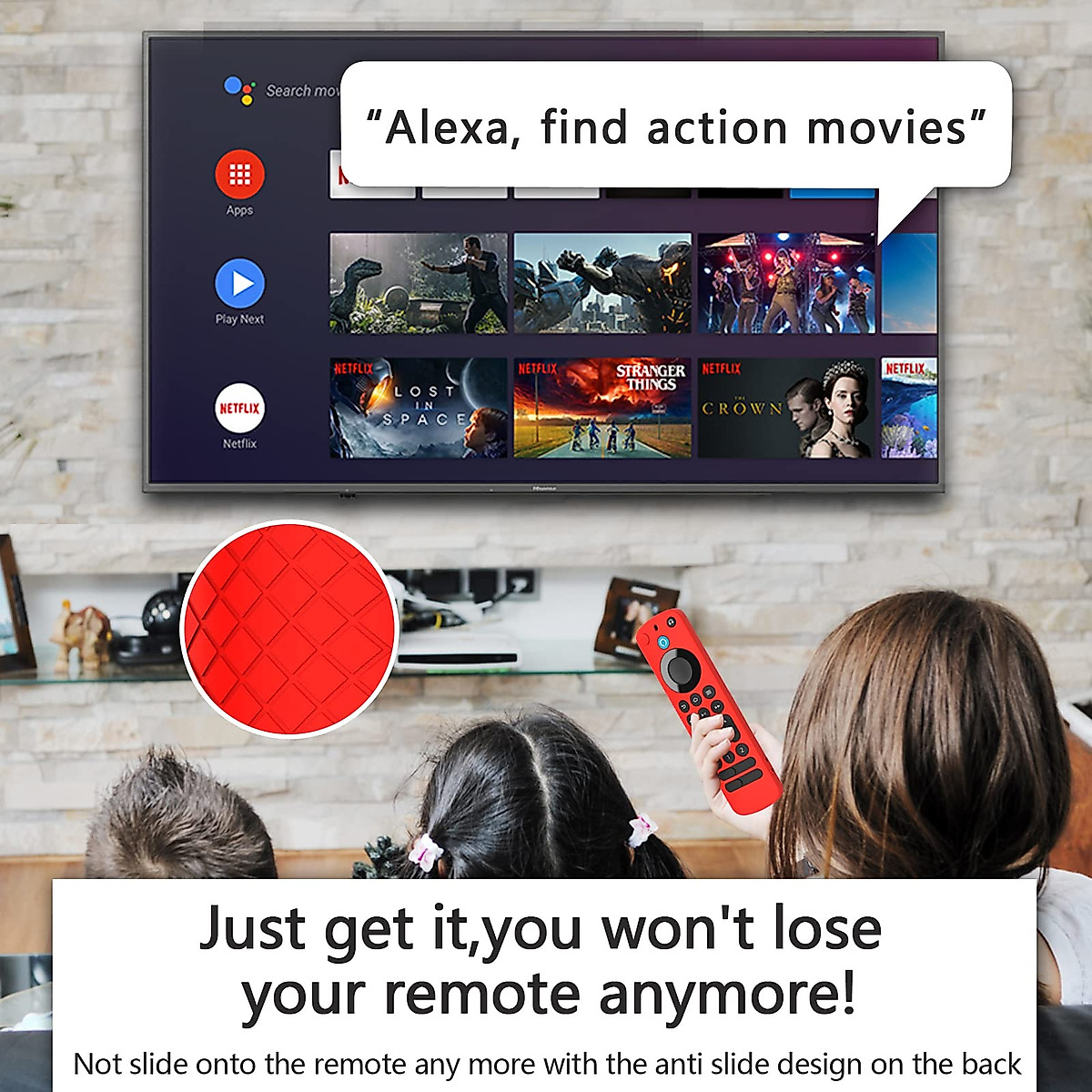 2PACK FireTV Voice Remote Case, Silicone Sleeve Compatible with Pro Remote Fire TV Streaming Media Players