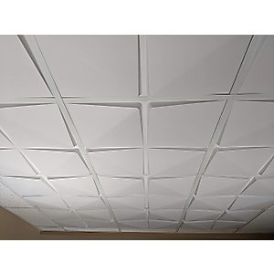 3Drop 3D Drop Ceiling and Wall Tiles – Ultra-Thin 2x2 Lay-in Matte White PVC for 24” x 24” Ceiling Grid System (10-Pack, 3DTC28)