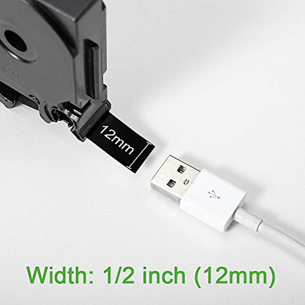 Labelife Compatible Label Tape Replacement for Brother TZe-335 TZe TZ Tape White on Black 12mm 0.47 Inch Laminated Ptouch Label Tape TZe335 for Brother P Touch PTD210 PTH110 PTD600 Label Maker, 4-Pack