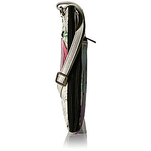 Anna by Anuschka Women's Genuine Leather Tall Zip-Around Cross Body| Hand Painted Original Artwork | Floral Paradise