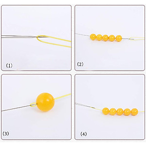 5Pcs Ultrafine Big Eye Beading Pins Professional Beaded Artifact DIY Manual Lead Pin Handicrafts Threading Tool Bead Pearl Piercing DIY Making Accessories for Necklace Bracelet Jewelry (5 Size)