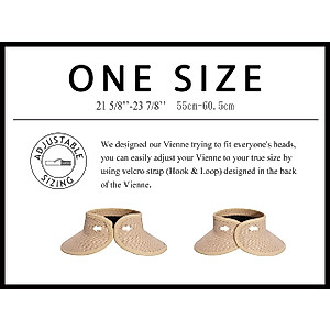 Pineapple&Star Vienne Visor Women's Summer Sun Straw Packable UPF 50+ Beach Hat (Natural)