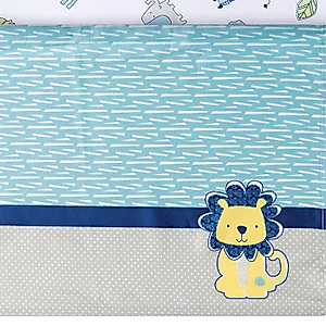 Trend Lab Jungle Roar Breathable 4-Piece Baby Nursery Crib Bedding Set, Includes Quilt, 2 Fitted Crib Sheets, and Crib Skirt