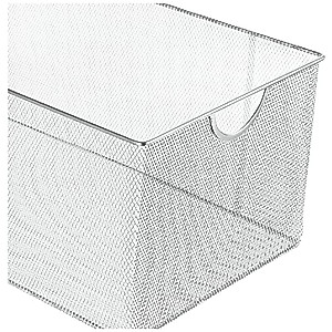 YBM HOME 2321-1116-198set Open Bin Storage Basket Organizer, Set of 3 13.25 x 8.5, 12 x 8 & 14.5 x 9, Silver, 3 Count