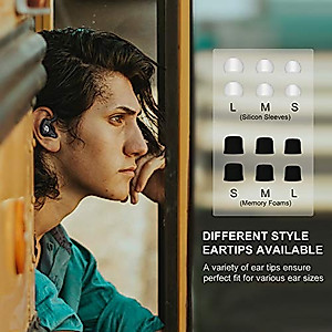 BASN in Ear Monitor Headphones for Musicians, Bsinger 2nd Generation Sound Isolating Earphones with Dual Dynamic Drivers Detachable MMCX Cable (Black)