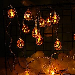 CCOOfhhc Halloween String Lights, 20/40 LED Pumpkin Halloween Lights Indoor Outdoor Party and Christmas Decoration Warm White