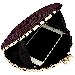 Gets Evening Clutch Bag for Women Glitter Evening Wedding Clutch Purses Vintage Banquet Handbag,with Chain (Black)