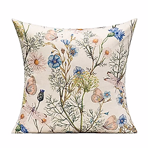 VAKADO Outdoor Throw Pillow Covers Spring Summer Patio Furniture Porch Swing Garden Bench Cushion Covers Sunflower Pink Floral Outside Sunbrella Cases Flower Decorative 18x18 Set of 4 for Chair Couch