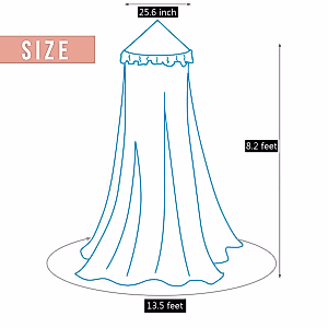 Kertnic Decor Canopy for Kids Bed, Soft Smooth Playing Tent Canopy Girls Room Decoration Princess Castle, Dreamy Mosquito Net Bedding, Children Reading Nook Canopies in Home (Green)