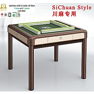 SICHUAN Style 川麻 Automatic Mahjong Table Dining Table with 4 Legs - 自动麻将桌 电动麻雀台 配两副 超大尺寸手感牌 56号超大牌 四川麻将108张专用 “血战到底 血流成河” 玩法 不适用其他玩法